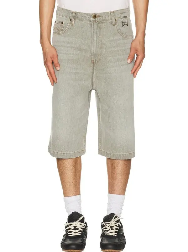 Rhude Baggy Traxedo Denim Shorts - Liberty Grey