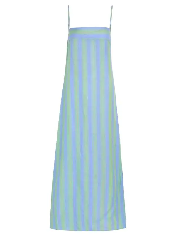 Staud Laura Striped Midi Dress - Blue