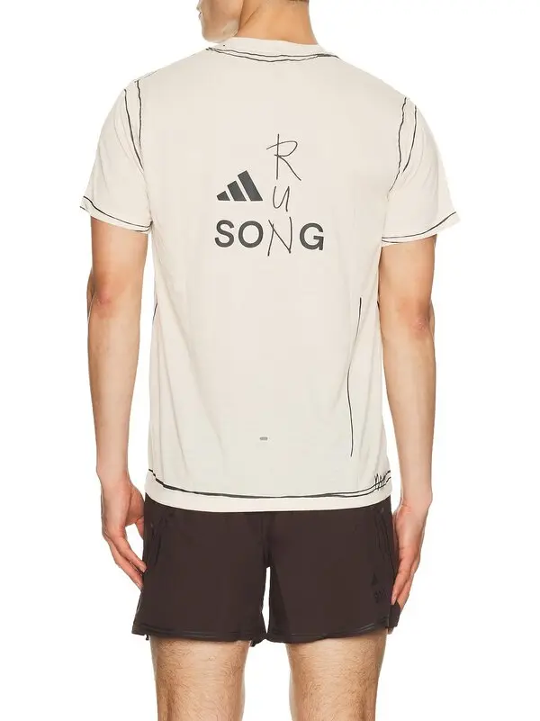 ADIDAS X SONG FOR THE MUTE Running Tee In Beige - Halo Ivory
