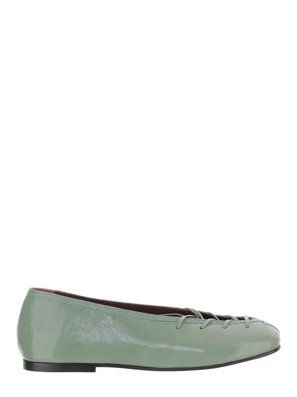 ALOHAS Bumi Onix Leather Flats - Green