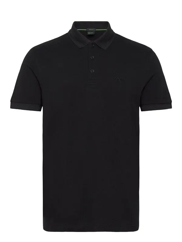 Hugo Boss Cotton Piqué Polo Shirt With Logo - Black
