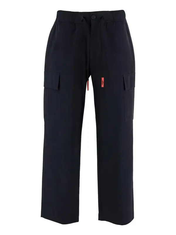 Just Cavalli Stretch Nylon Cargo Pants With Drawstring Waist - Navy Scuro