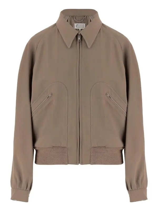 MAISON MARGIELA Virgin Wool Zip Jacket - Beige