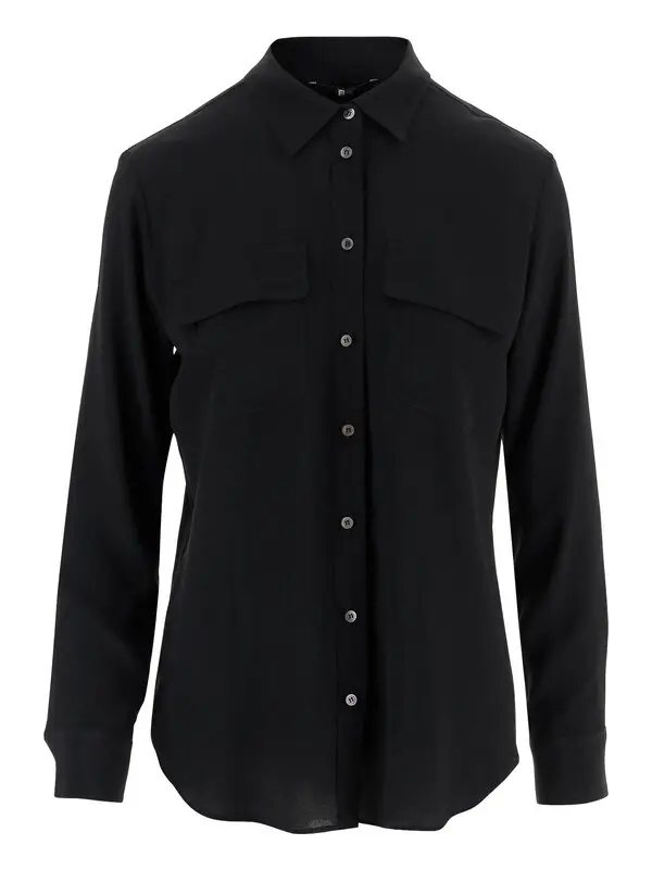 F.IT Acetate And Silk Shirt - Black