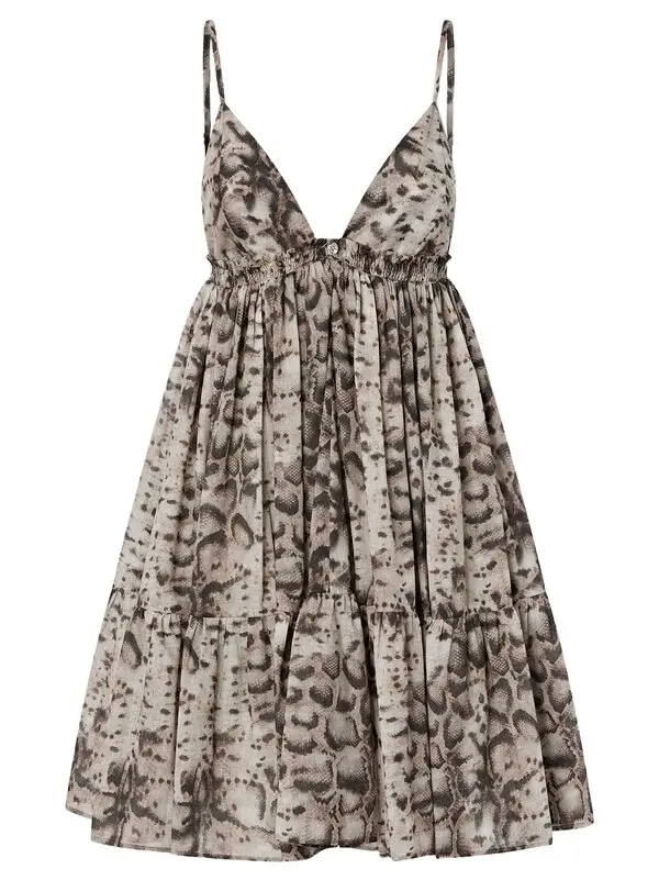 Pinko Cotton Dress With Animal Print - Red