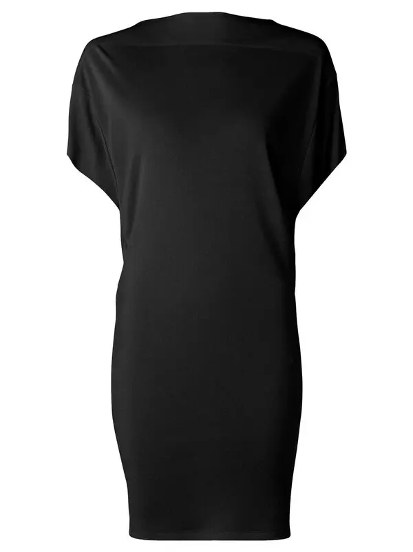 Jacquemus Viscose Blend Boatneck Dress With Draped Back Detail - Black