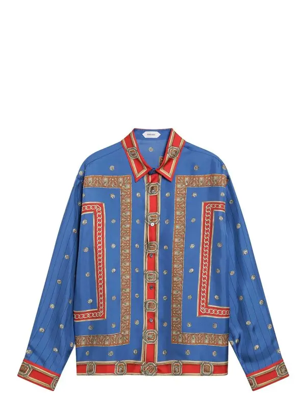 Versace Silk Shirt With The Ringmaster Print - Red