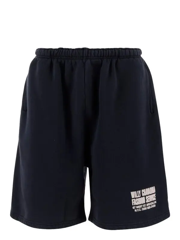 WILLY CHAVARRIA Cotton Shorts With Logo - Black
