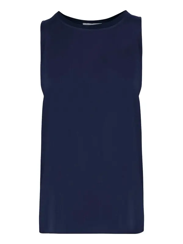 Q WINS Sleeveless Stretch Cotton Top - Blue