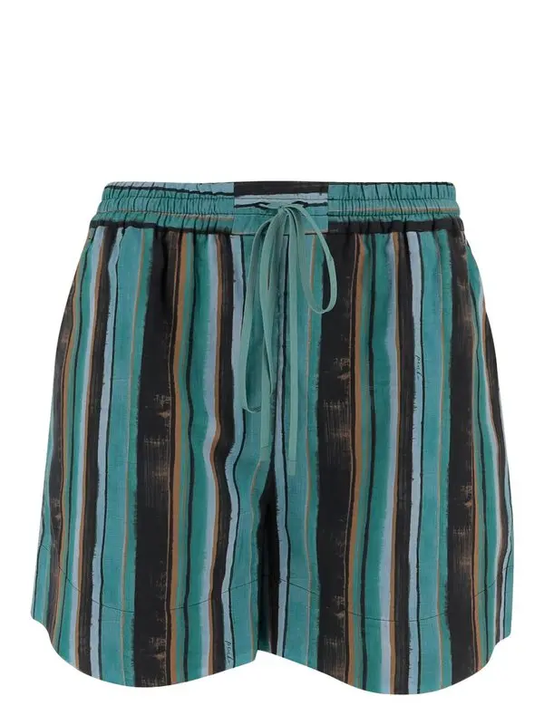 Pinko Cotton Shorts With Striped Pattern - Red