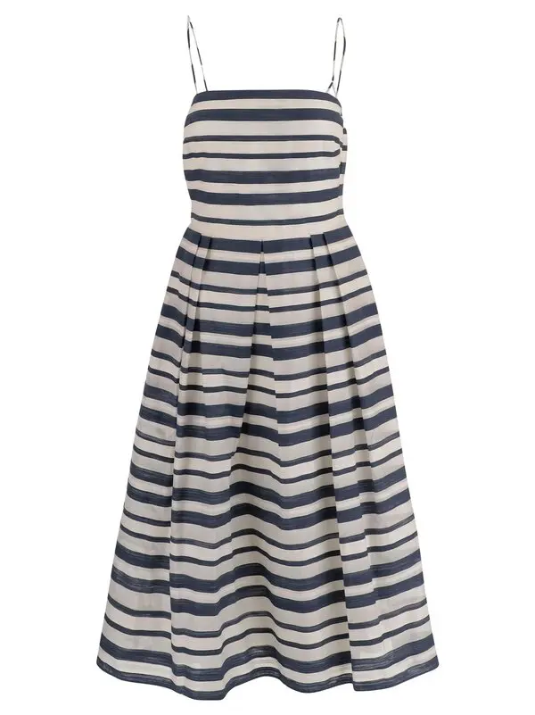 Ralph Lauren Striped Cotton Blend Dress - Red