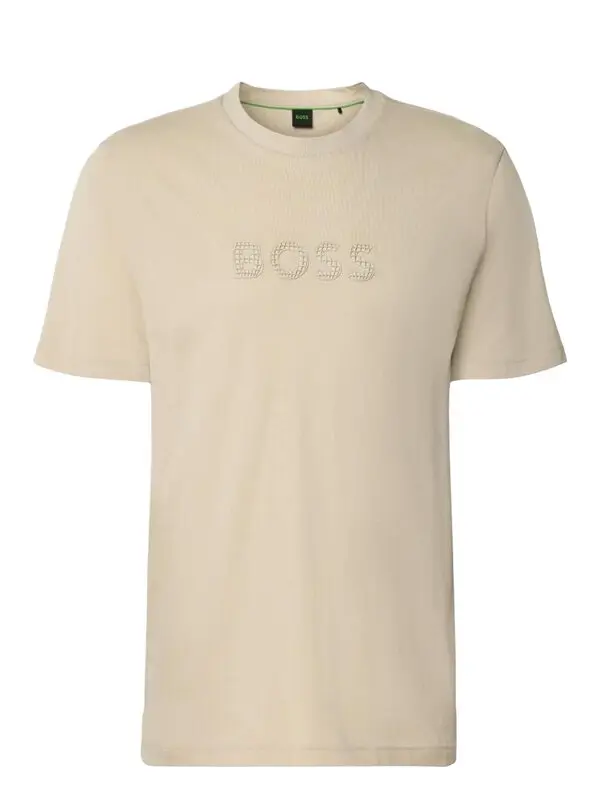 Hugo Boss Cotton T Shirt With Logo - Beige