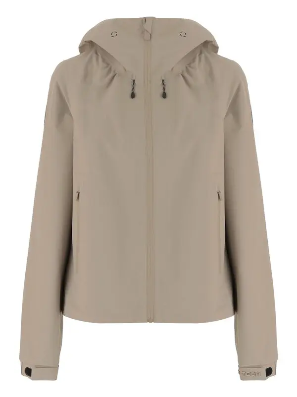 SAVE THE DUCK Hooded Recycled Polyester Jacket - Beige