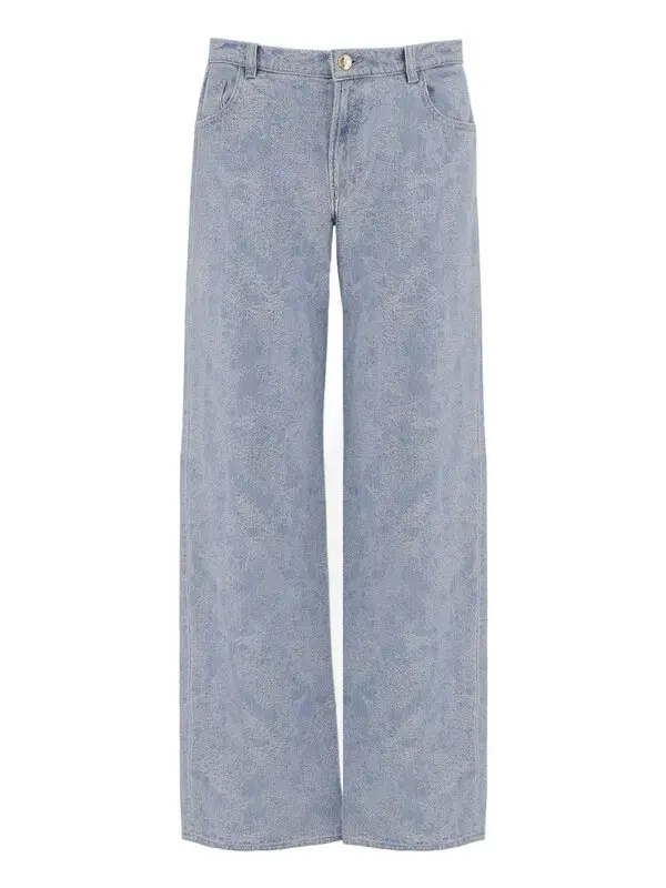 Just Cavalli Cotton Denim Wide Leg Jeans - Light Denim