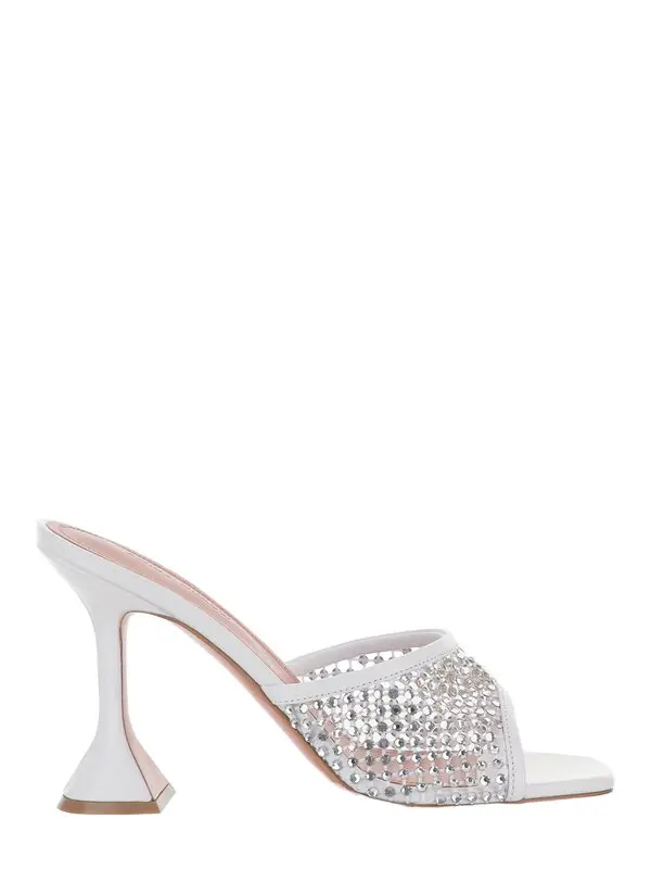 Amina Muaddi Lupita Crystal Sandals - Bianco