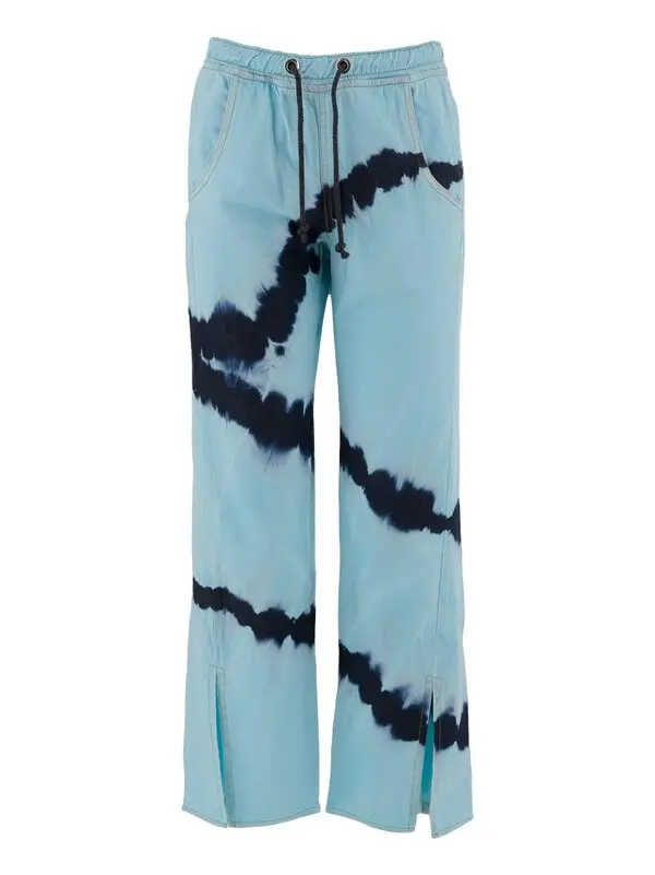 DON'T @ ME Cotton Jeans With Tie & Dye Pattern - Light Blue