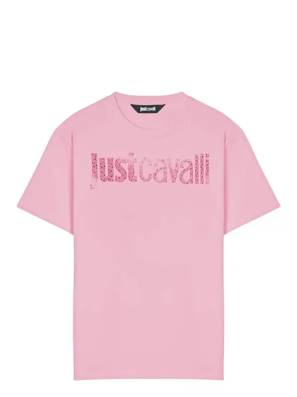 Just Cavalli Cotton T-shirt With Logo Detail - Rosa