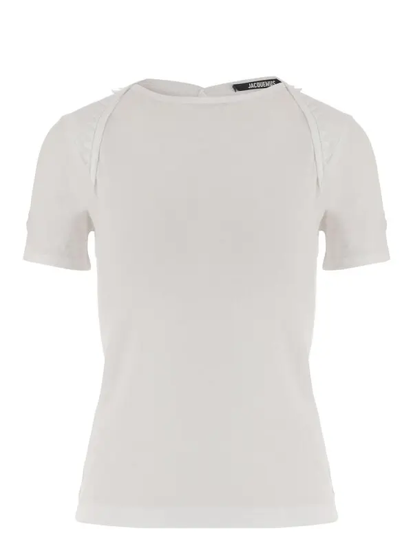 Jacquemus Cotton Top With Embellishments - White
