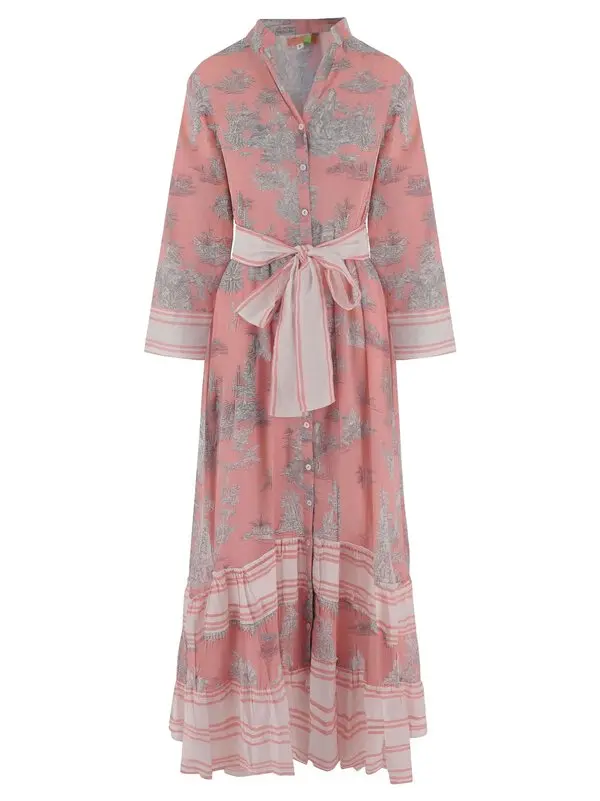 PEP'S CANNES Floral Print Cotton Dress - Red