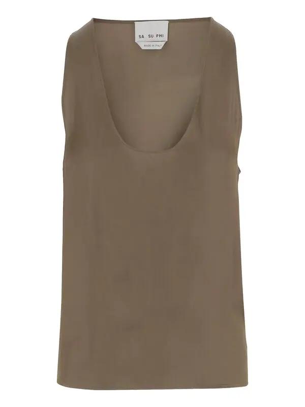 SA SU PHI Viscose Tank Top - Cachi