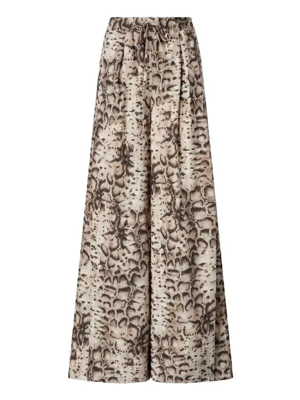 Pinko Cotton Trousers With Animal Print - Red