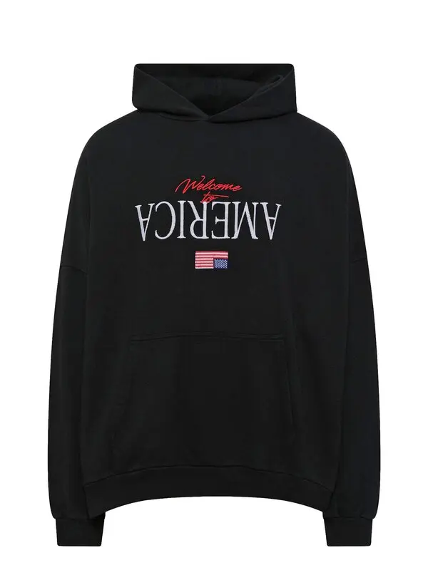 WILLY CHAVARRIA Cotton Sweatshirt With Front Embroidery - Black