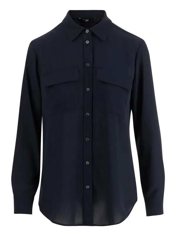 F.IT Technical Fabric Shirt With Patch Pockets - Blue