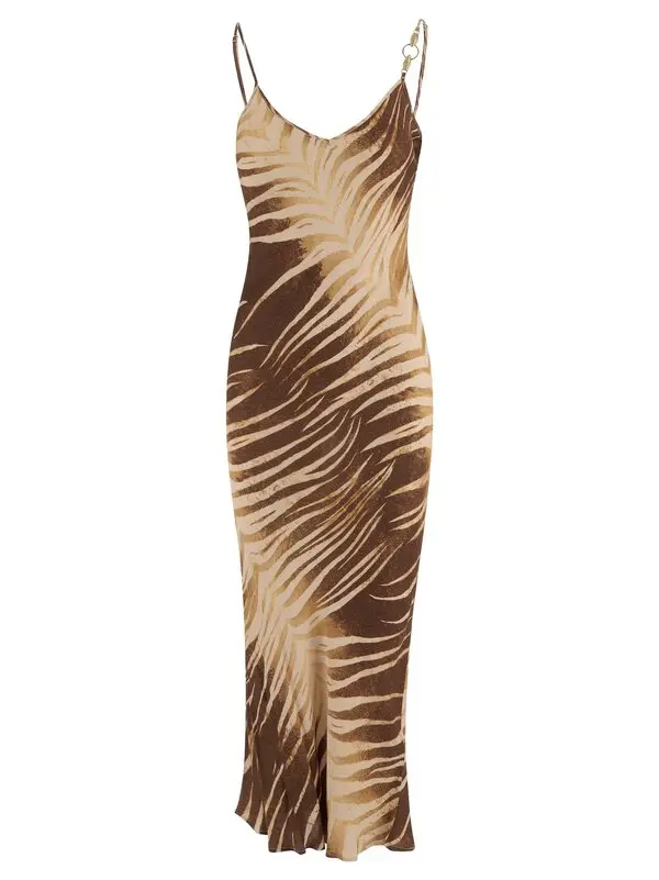 Just Cavalli Viscose Dress With Tropical Print - Red