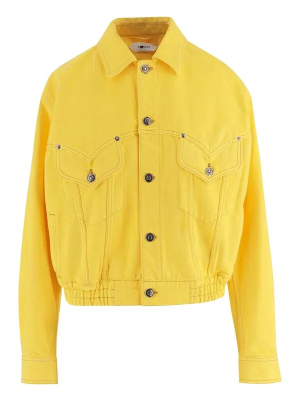 Versace Cotton Denim Jacket - Yellow