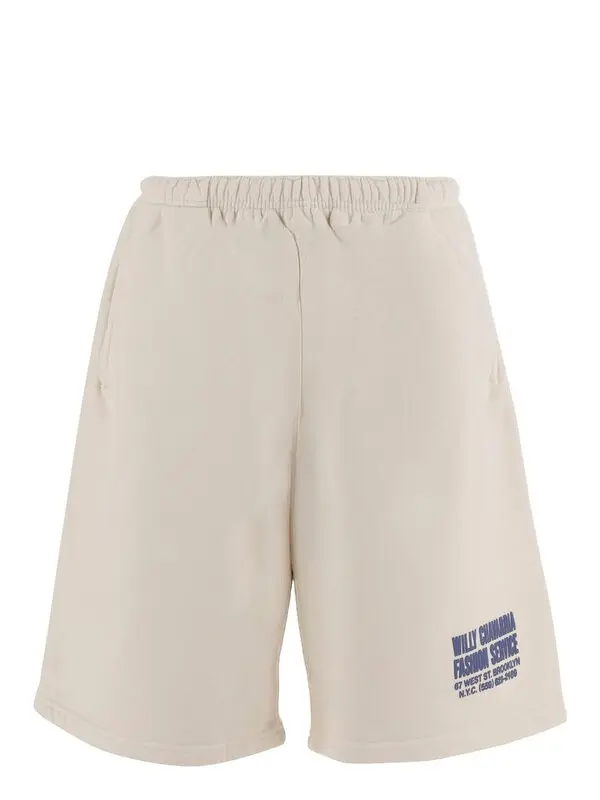 WILLY CHAVARRIA Cotton Shorts With Logo - Ivory