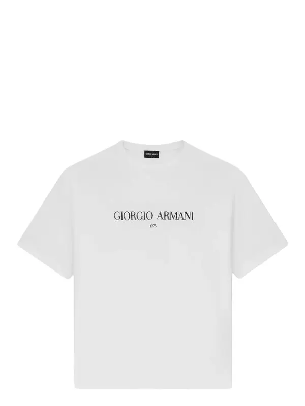 Giorgio Armani Cotton Interlock Jersey T Shirt - White