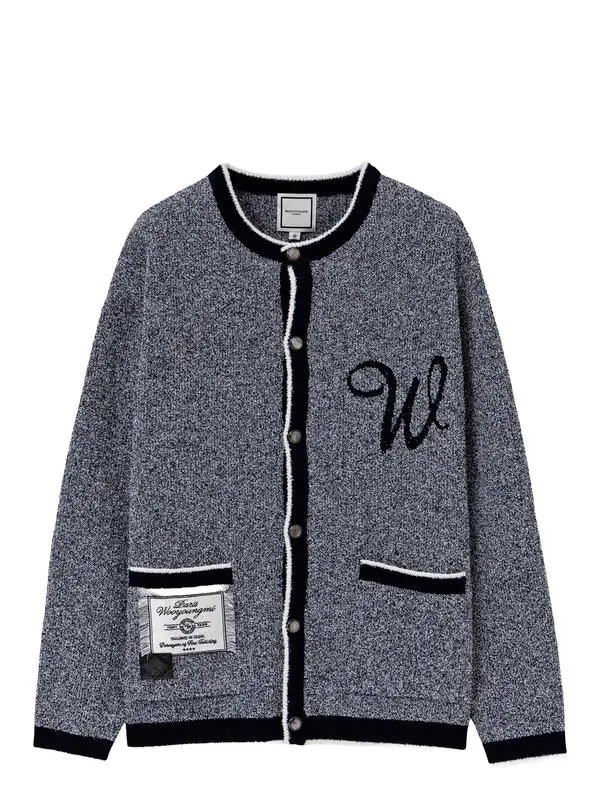 WOOYOUNGMI Cotton Blend Cardigan With Contrast Trim - Blue