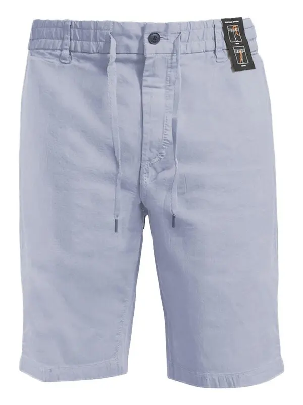 Hugo Boss Stretch Cotton Pants With Drawstring Waist - Light Blue