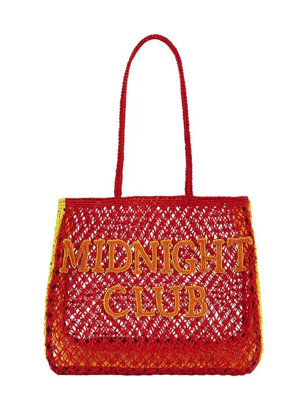 WILD Ulyss Raffia Shopping Bag - Red