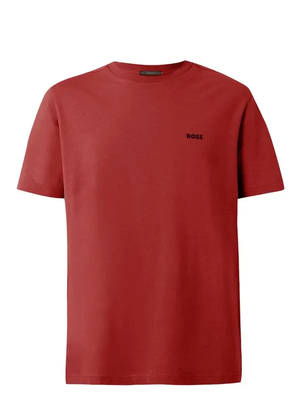 Hugo Boss Stretch Cotton T Shirt With Logo - Red