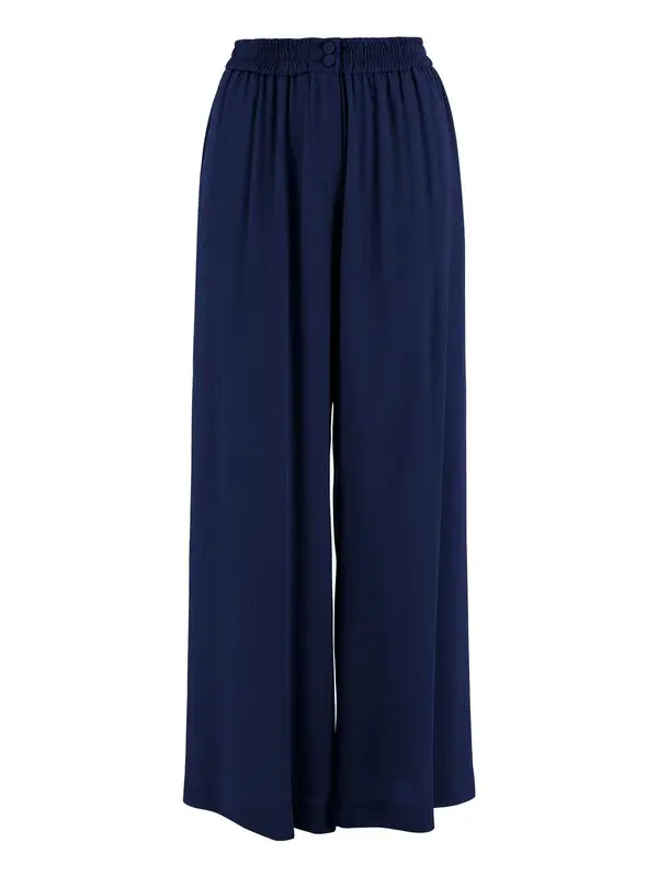 F.IT F.i.t Acetate And Silk Wide-leg Trousers - Blue