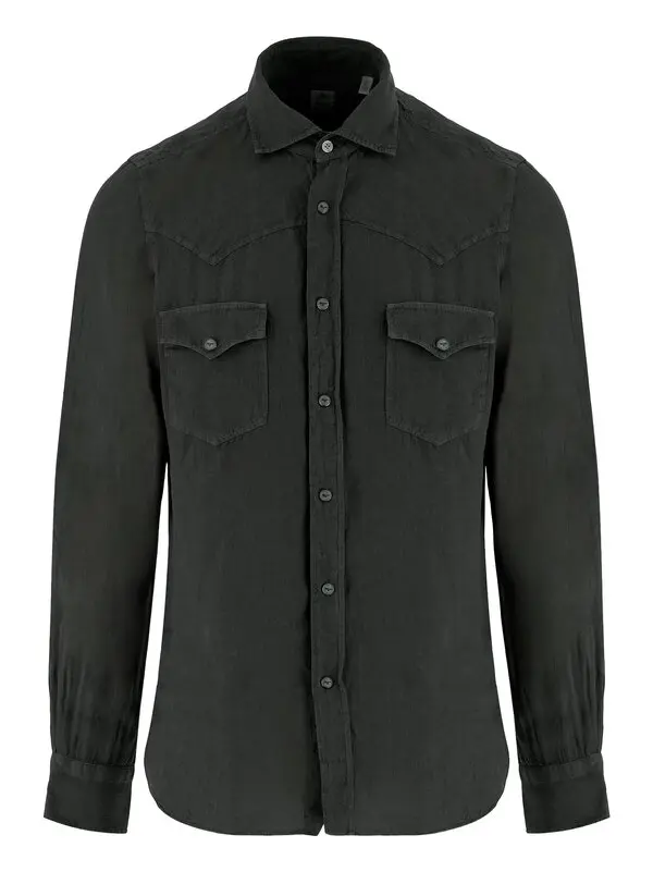 FINAMORE 1925 Linen Shirt - Green