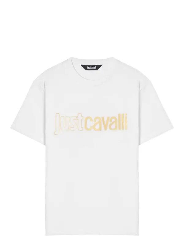 Just Cavalli Cotton T Shirt With Logo - White