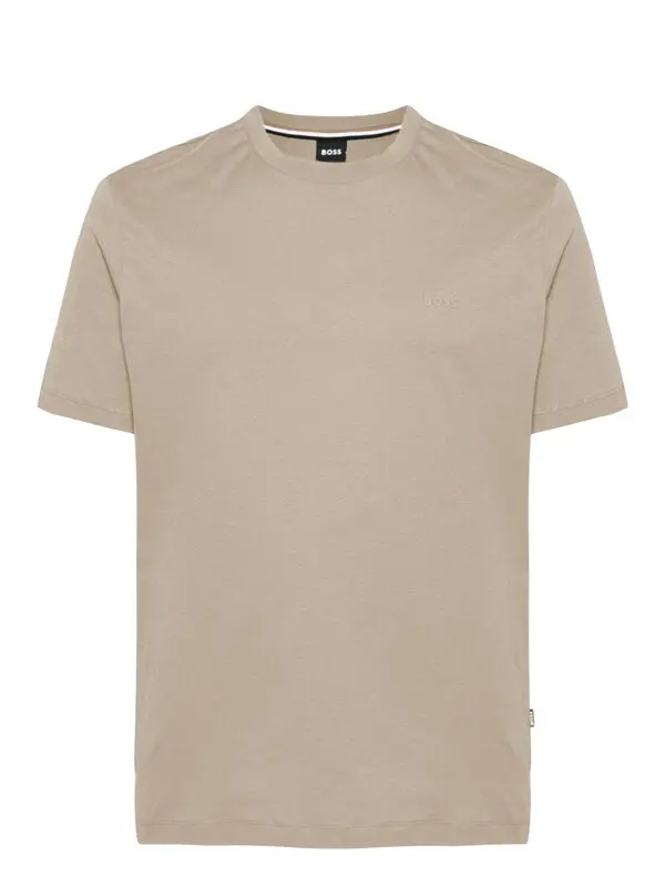 Hugo Boss Cotton T Shirt With Logo - Beige