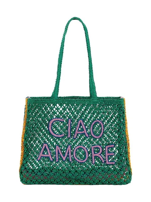WILD Ulyss Raffia Shopping Bag - Green