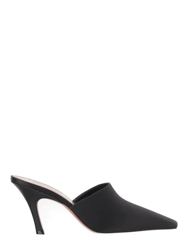 Amina Muaddi Jamie Silk Satin Mules - Nero