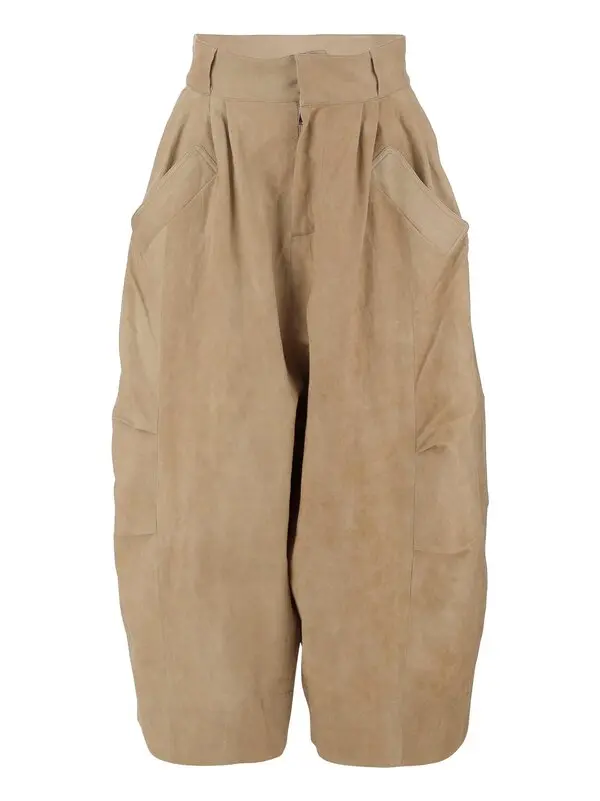 NICCOLO PASQUALETTI Oversized Linen Blend Pants - Beige