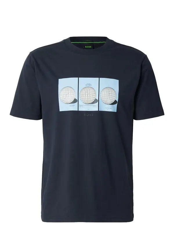 Hugo Boss Printed Cotton T Shirt - Blue