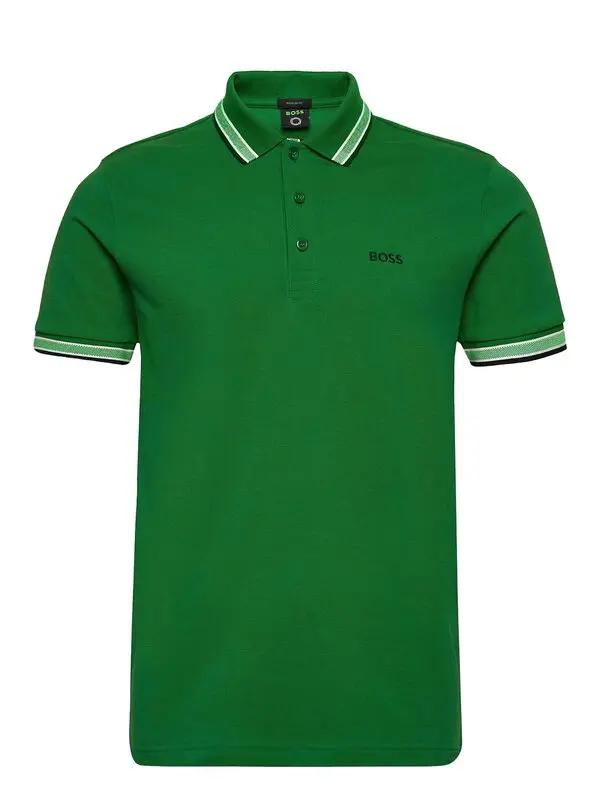 Hugo Boss Cotton Piqué Polo Shirt With Logo - Verde