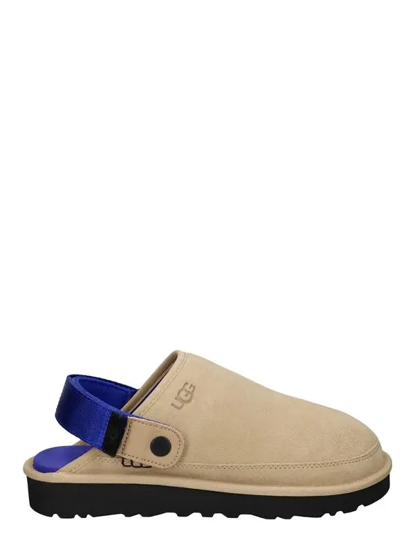 UGG Golden Coast Ii Suede Clogs With Adjustable Velcro Strap - Beige