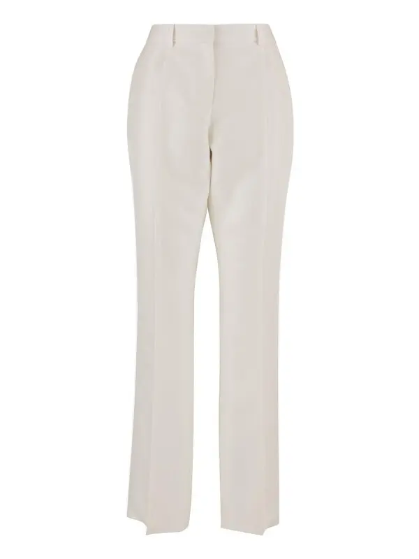 Balenciaga Tailored Slim Fit Wool And Silk Pants - Ivory