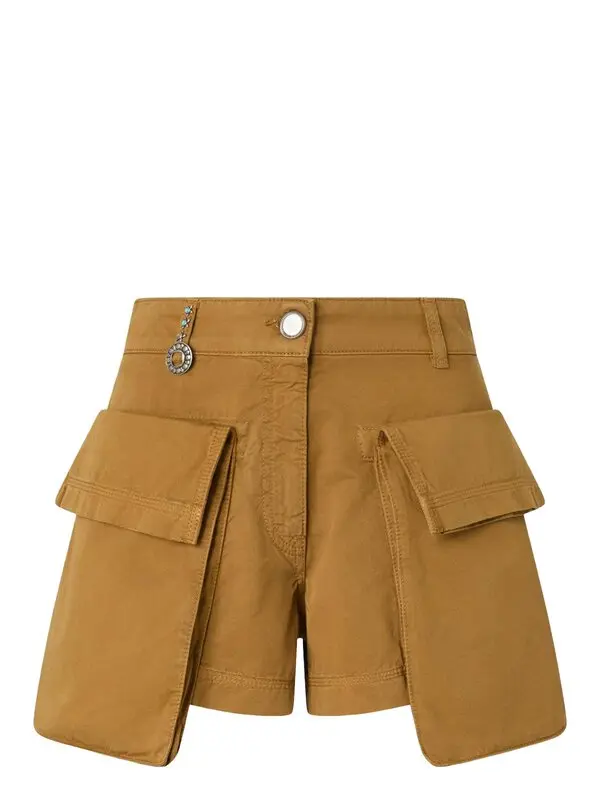 Pinko Cotton Cargo Shorts - Marrone Chiaro