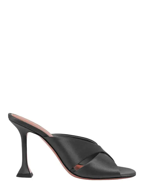 Amina Muaddi Salma Satin Sandals - Nero
