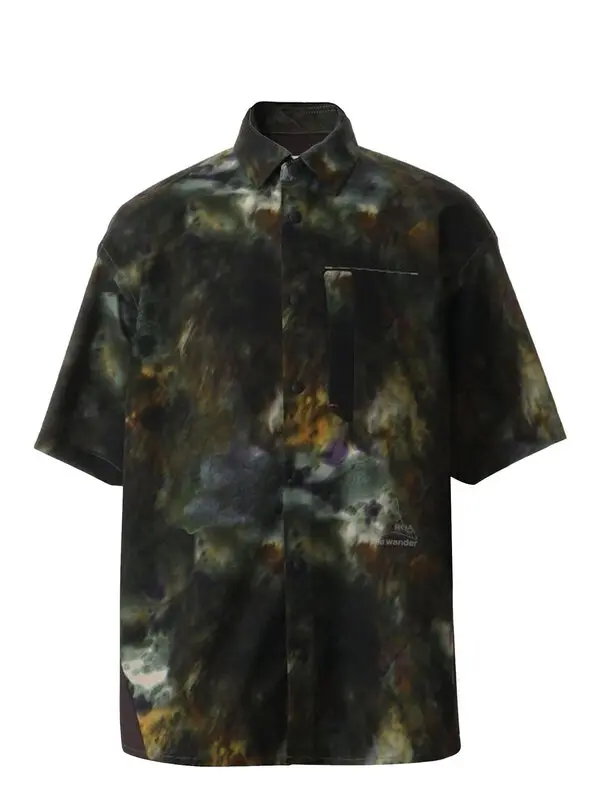 AND WANDER Nylon Shirt With Abstract Print - Red