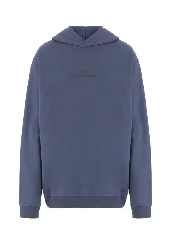 MAISON MARGIELA Cotton Hoodie With Embroidered Logo - Blue
